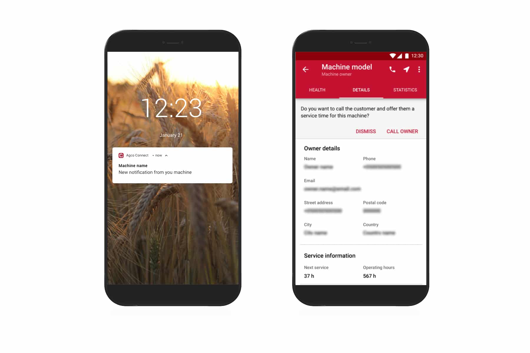 Descubrimiento de funciones - Próximo servicio - Agco Connect